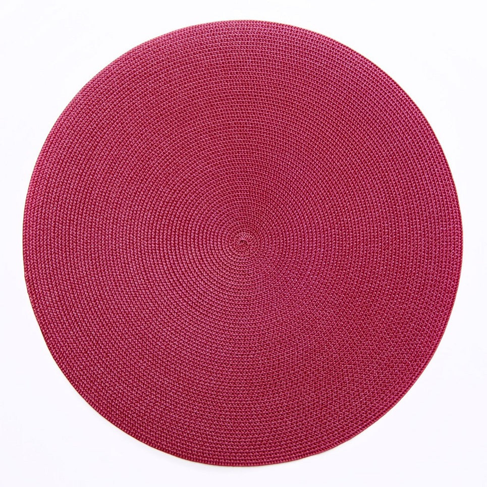 Deborah Rhodes Round Placemat, Cranberry – Sharyn Blond Linens