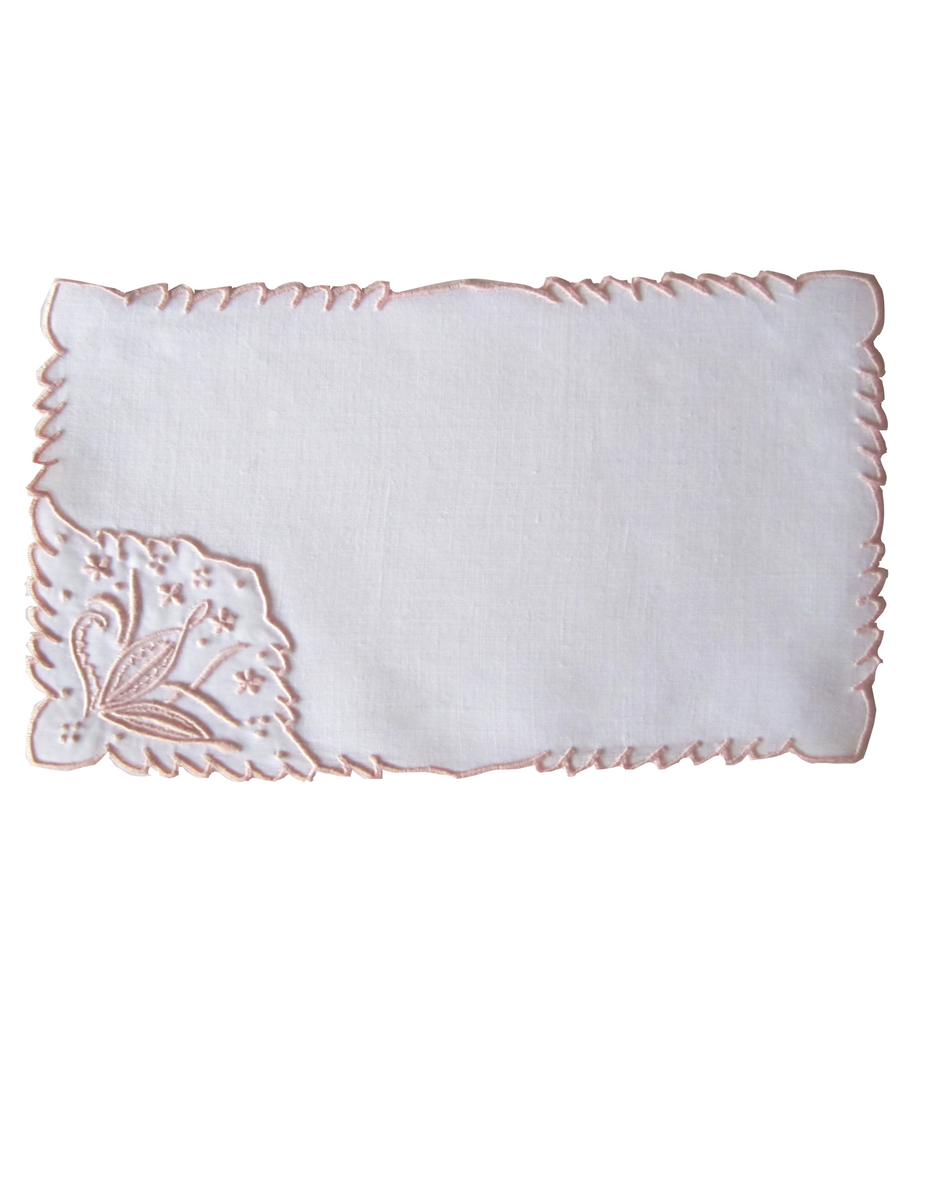 Sharyn Blond Linens Ferns and Flowers Cocktail Napkin