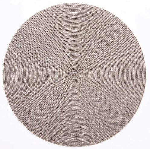 Deborah Rhodes Round Placemat - 2 Tone Silver/Dust – Sharyn Blond Linens