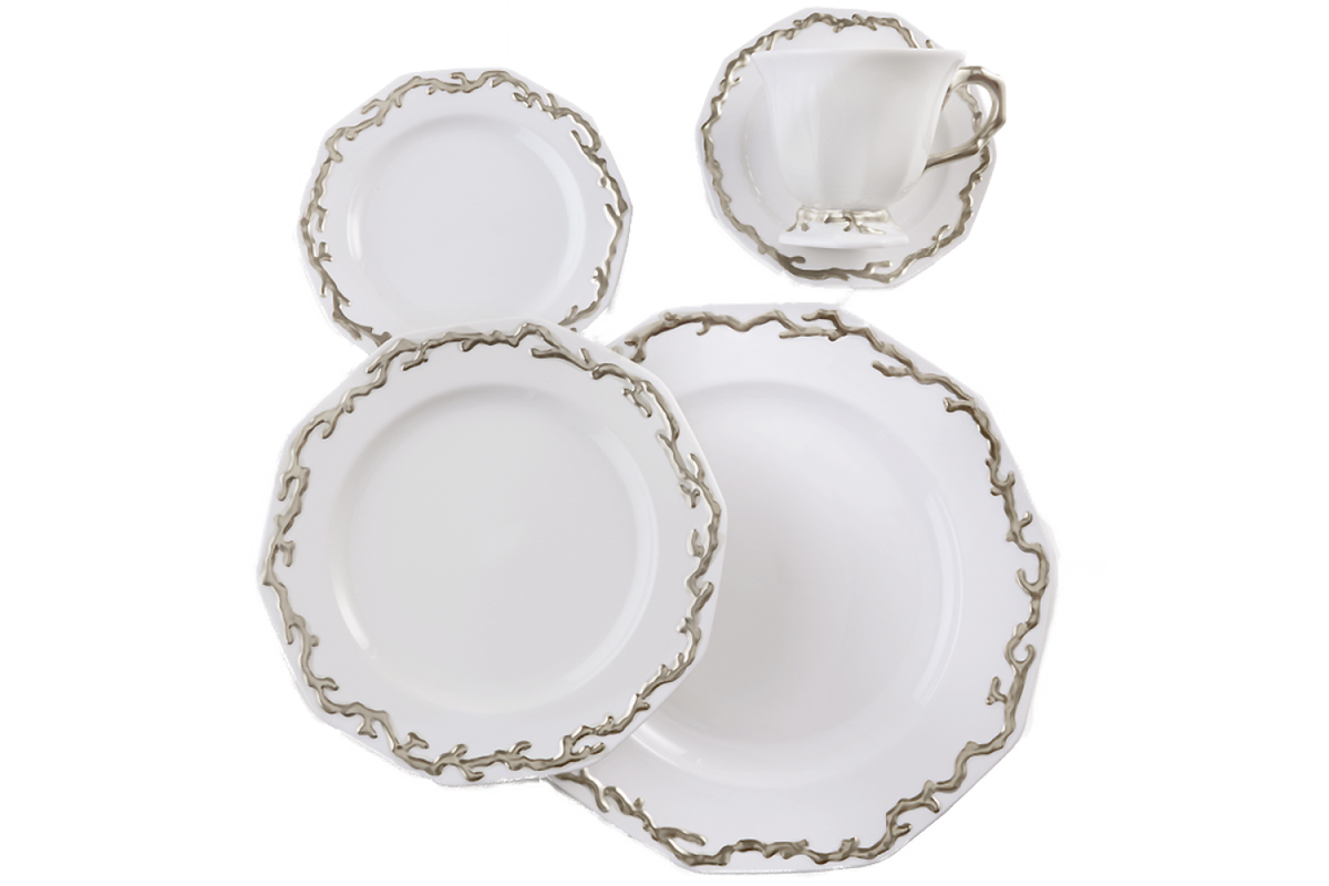 Mottahedeh Barriera Corallina Platinum – Sharyn Blond Linens